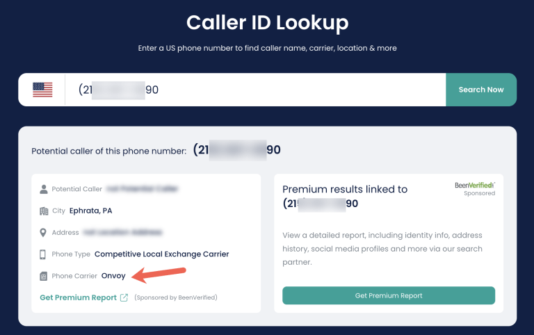 Onvoy Number Lookup | Find Who Called from an Onvoy Number - Super Easy